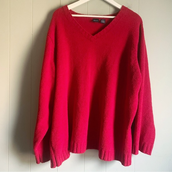 Basic Editions | Sweaters | Basic Editions Chenille Vneck Red Sweater ...